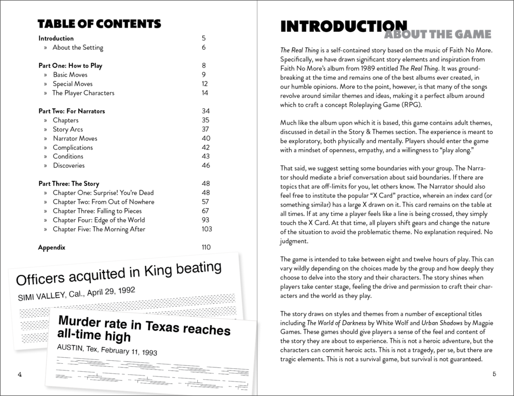 The Real Thing RPG - | An official Faith No More TTRPG